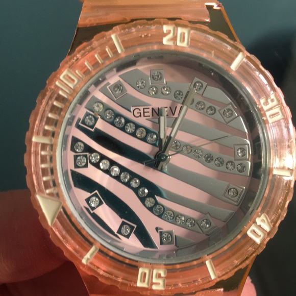 Geneva | Accessories | Geneva Silicone Peach Color Womens Fashion Watch ...